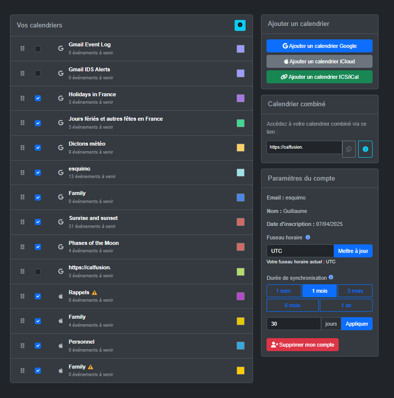 Guide d’utilisation CalFusion | CalFusion